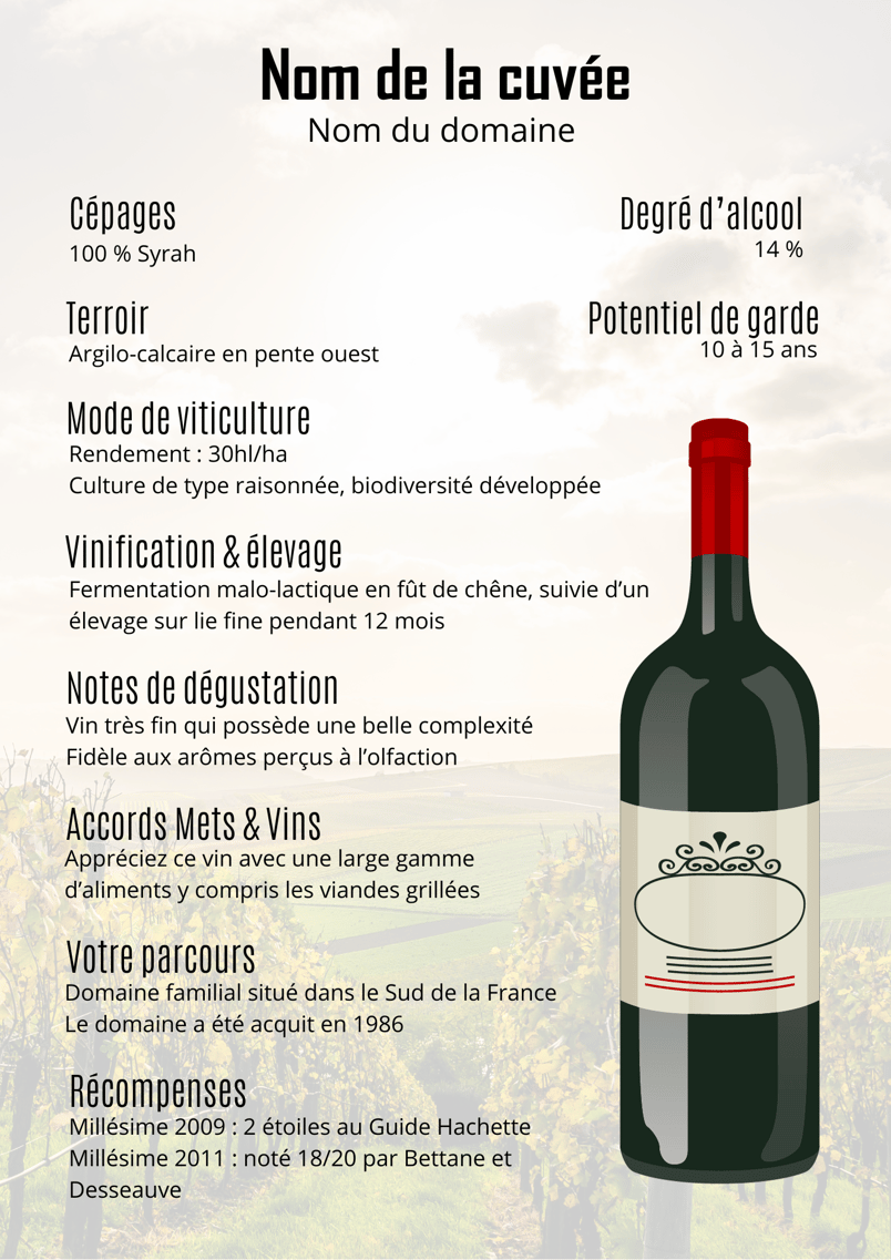 Tout savoir sur la fiche technique de son vin
